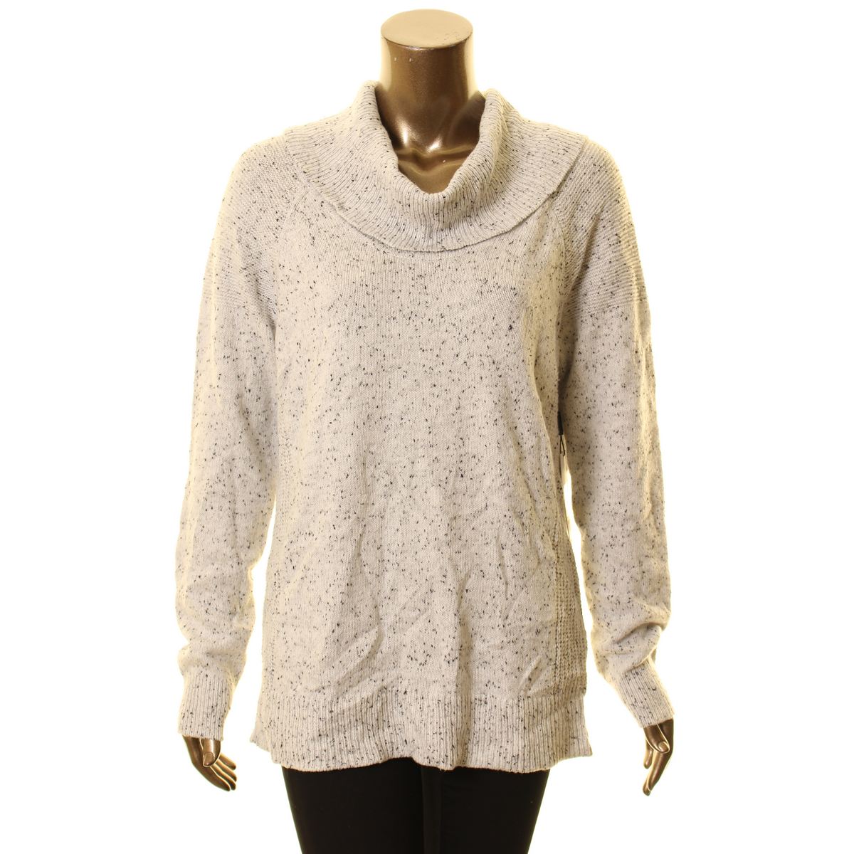 CALVIN KLEIN NEW Women's Mix Stitched Flecked Cowl Neck Sweater Top ...