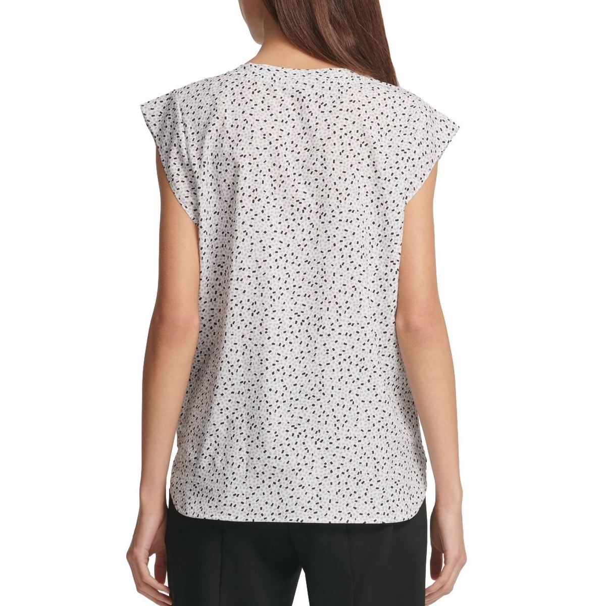 DKNY NEW Women's Printed Scoop-neck Blouse Shirt Top TEDO | eBay