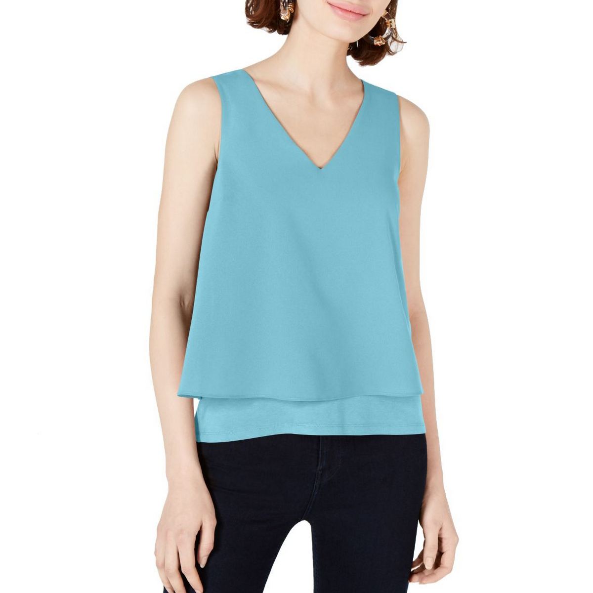 BAR III NEW Women's Layered-look Split Back Tank Top Shirt Top TEDO | eBay