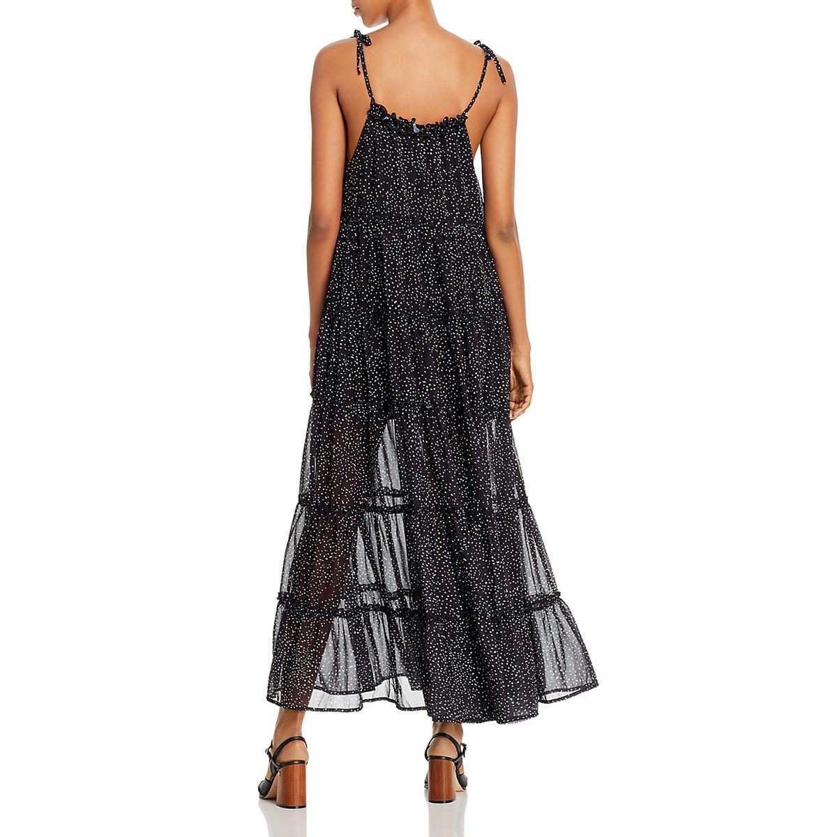 The Weekend BRAND Womens Black Sleeveless Halter Maxi Ruffled Dress ...