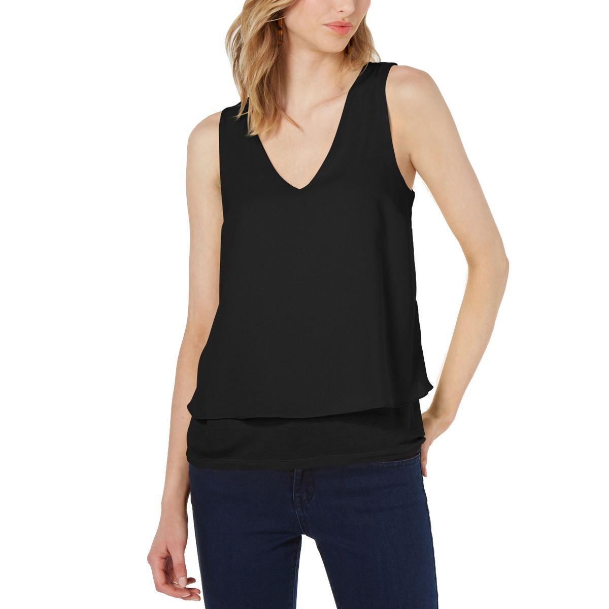 BAR III NEW Women's Layered-look Split Back Tank Top Shirt Top TEDO | eBay