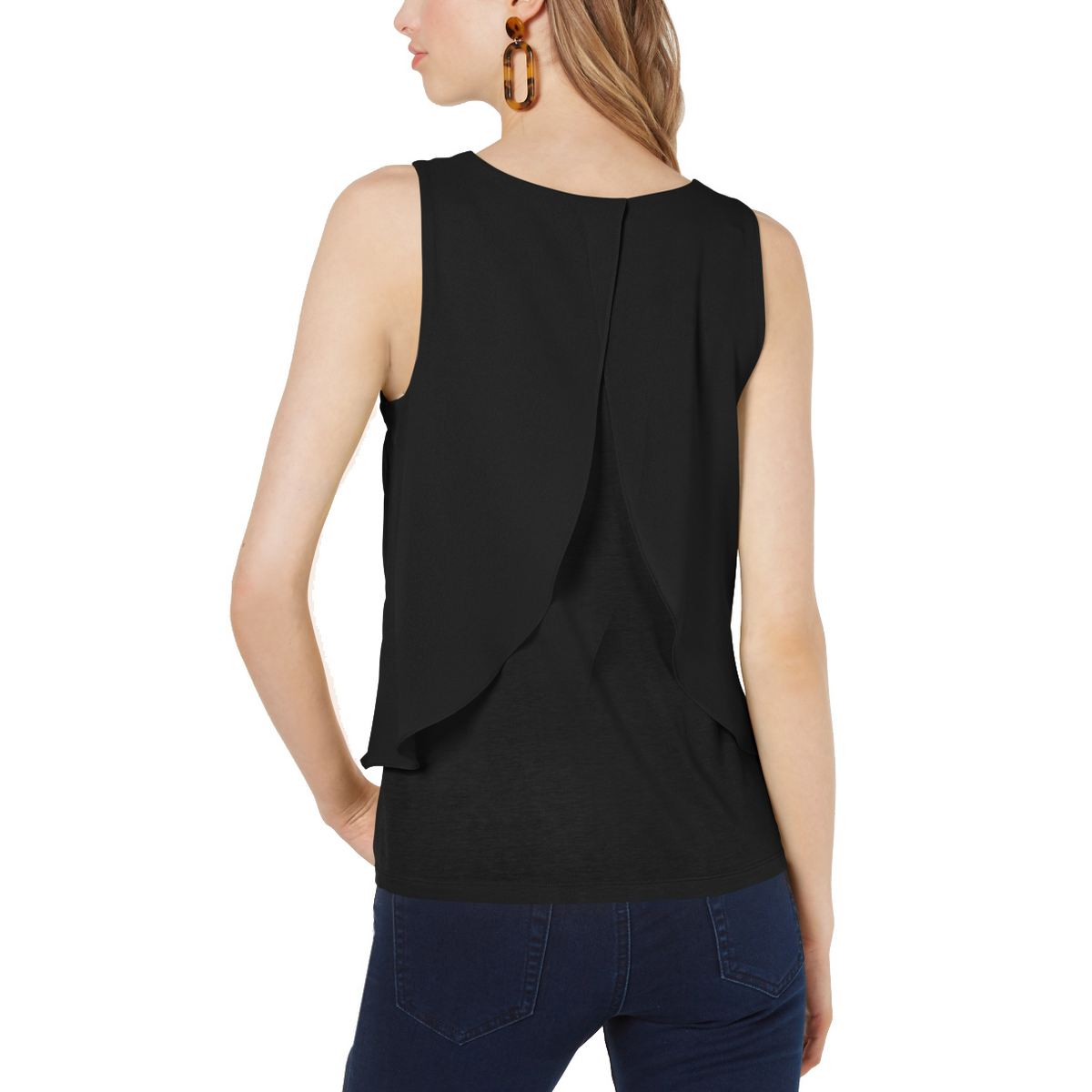 BAR III NEW Women's Layered-look Split Back Tank Top Shirt Top TEDO | eBay