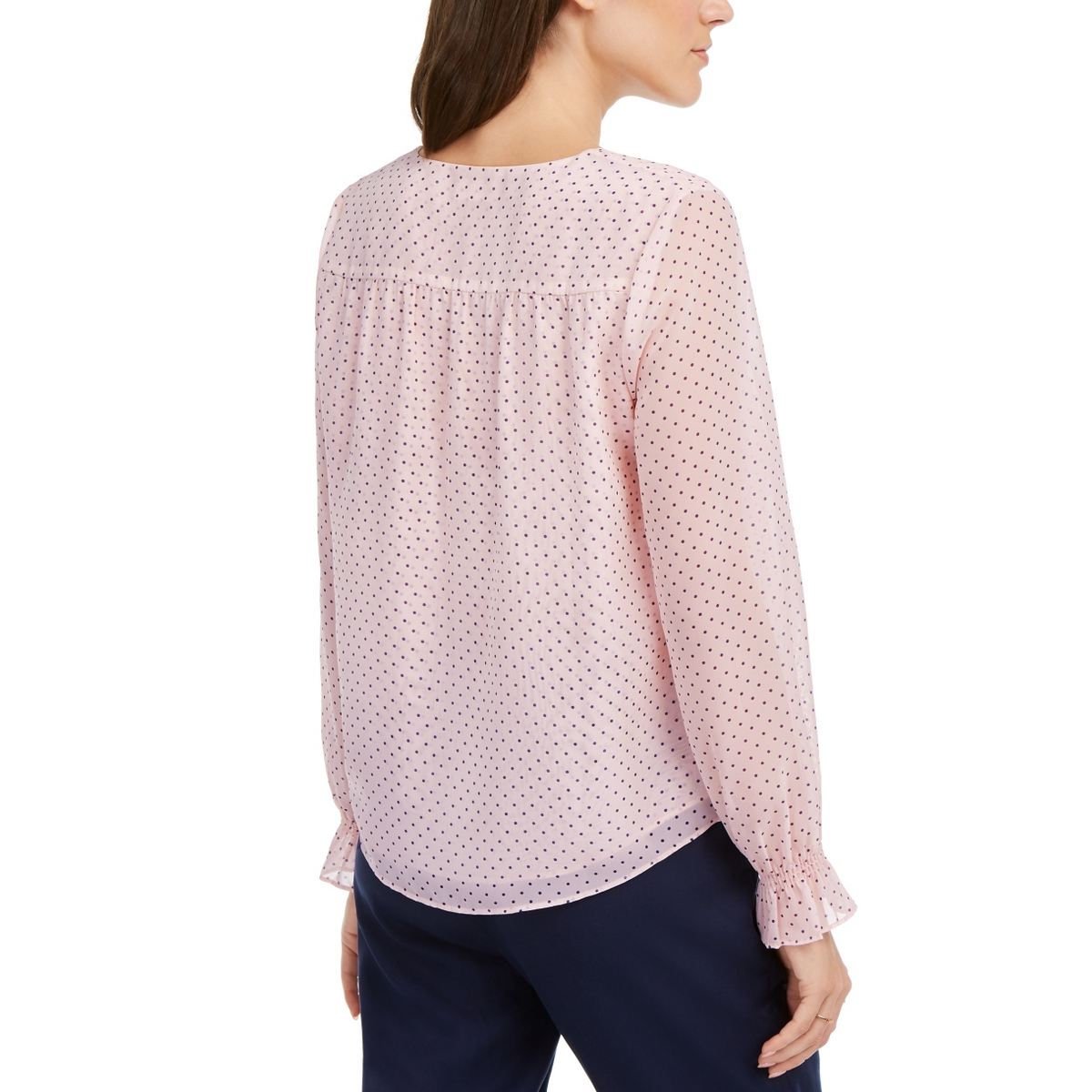MAISON JULES NEW Women's Shadow-dot Print Blouse Shirt Top TEDO | eBay